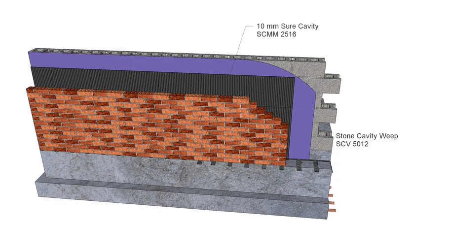 Full Brick Veneer Set On Poured Foundation Over Sure Cavity From MTI ...