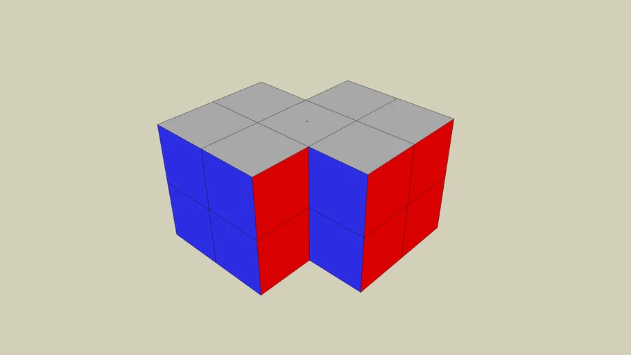 2 Fused 2x2x2 Rubik's cubes. | 3D Warehouse