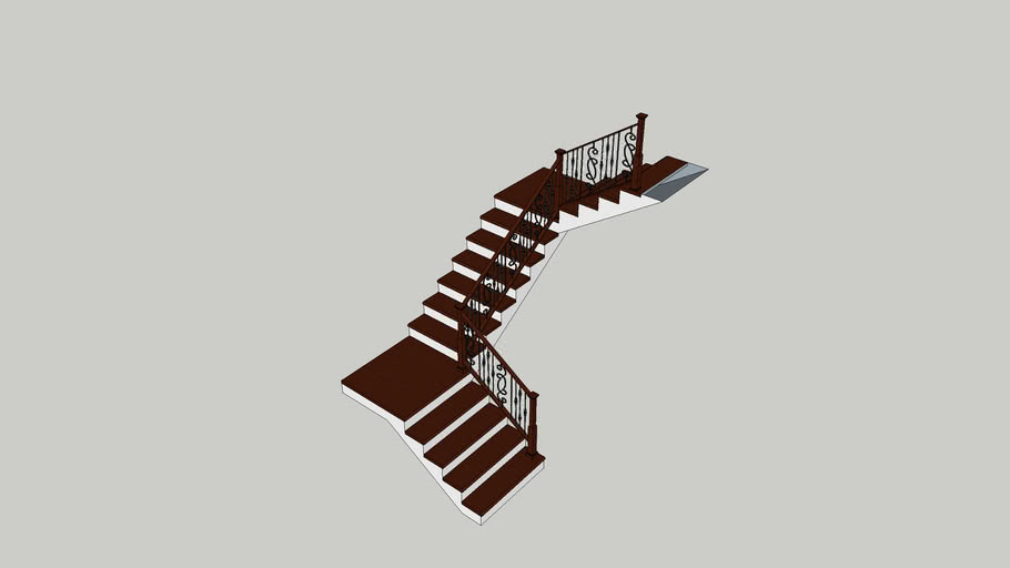 Escalera Colonial en U PA | 3D Warehouse