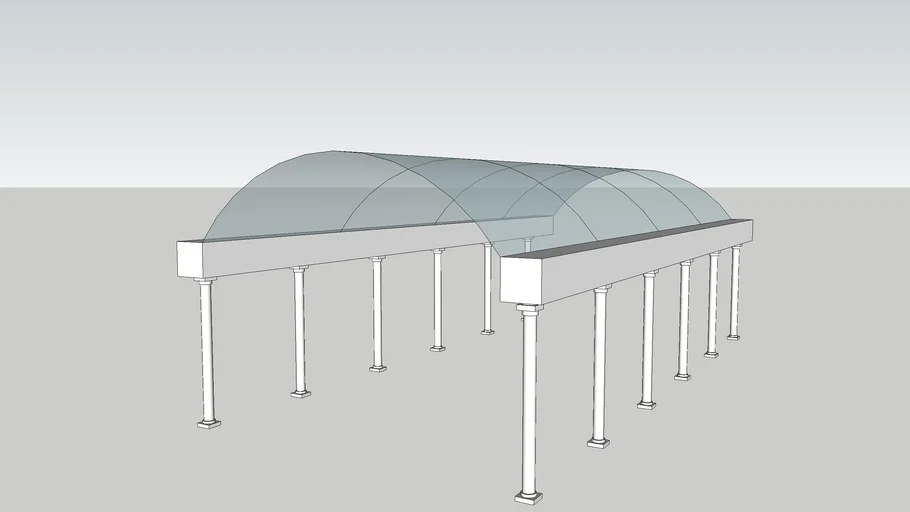 Glass Covered Walkway H15' x W25' x D55' | 3D Warehouse