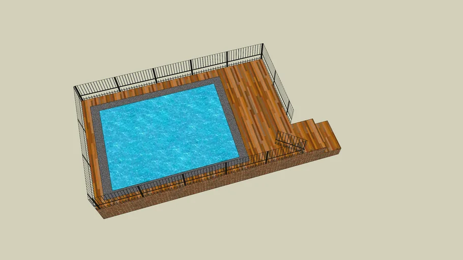 Pool with timber deck | 3D Warehouse