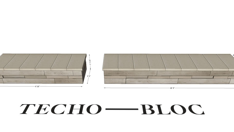 Techo-Bloc - Bench - Borealis & Graphix | 3D Warehouse