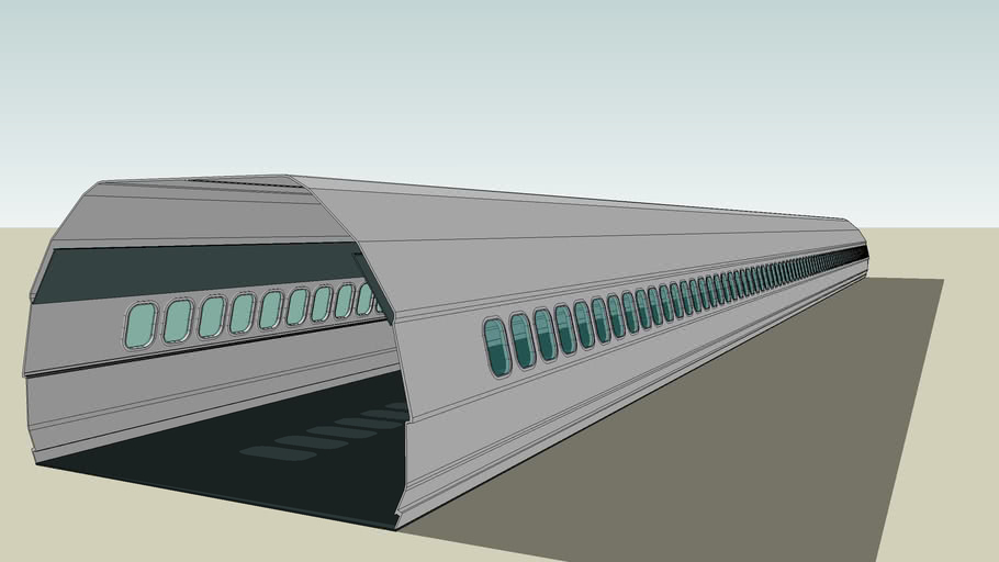 Aircraft Shell (Fuselage)- Top Portion- With Windows and Valances | 3D ...