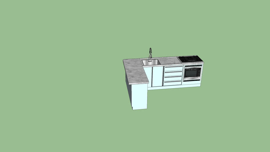 Cozinha com cooktop. | 3D Warehouse