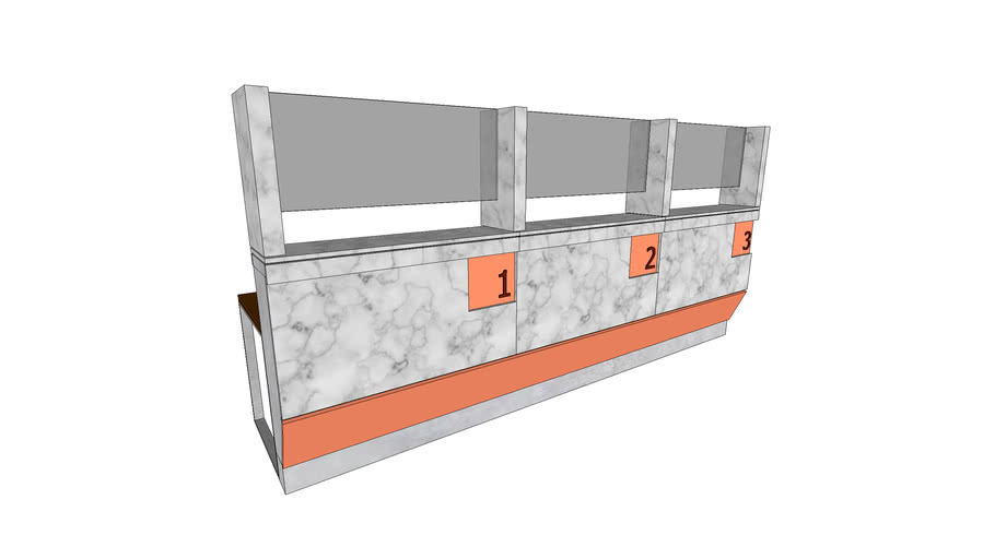CASH COUNTER FOR A BANK | 3D Warehouse