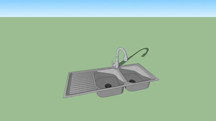 sink - 2 lubang 1 sayap | 3D Warehouse