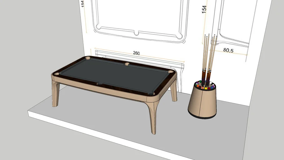 Vismara Dandy Pool Table | 3D Warehouse