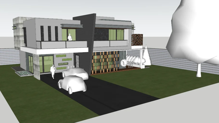 Sketchup Modern House Sketchup Speed Build Modern House 1