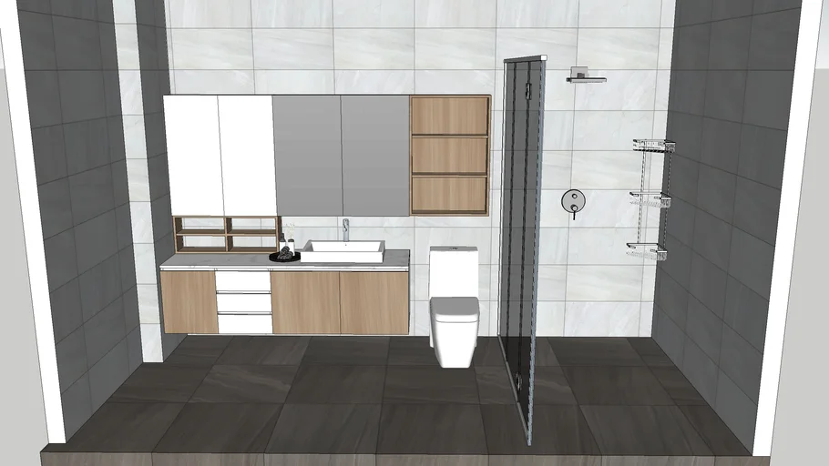 Basin Cabinet and Shower | 3D Warehouse
