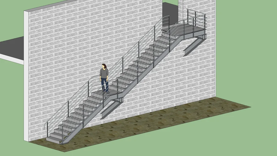 Outdoor metal staircase | 3D Warehouse