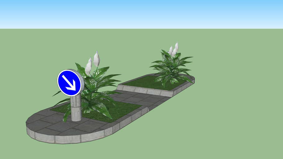 Terre plein central avec passage pour piétons | 3D Warehouse