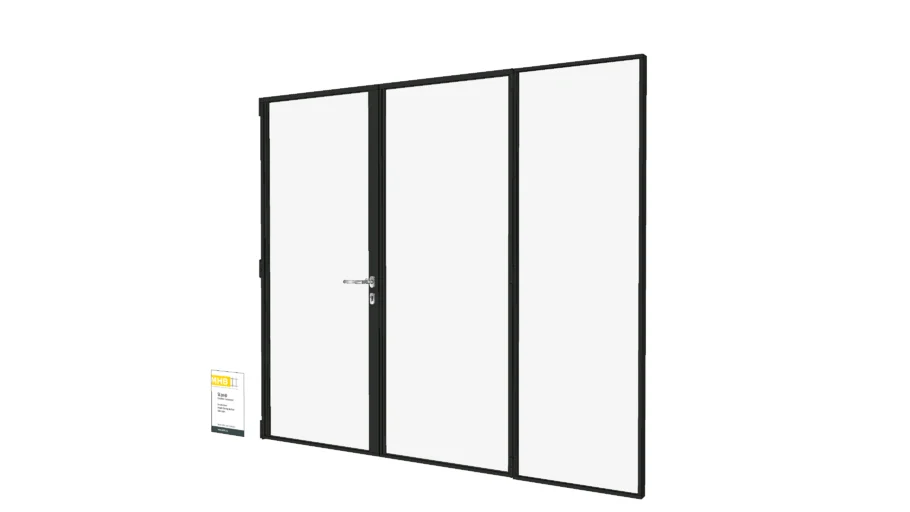 MHB - SL30 Steel Door - Double - Broad Closing Mullion - Side Light | 3D Warehouse