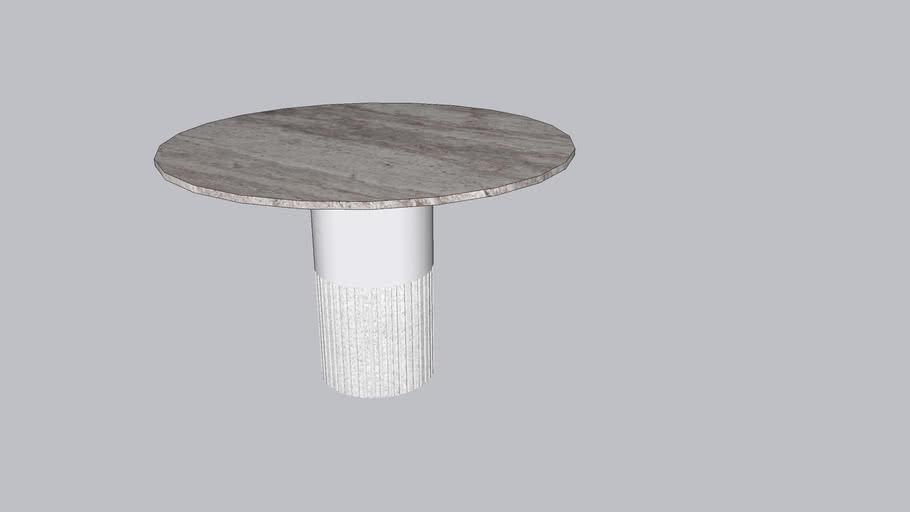 Pillar Travertine Outdoor Dining Table | 3D Warehouse