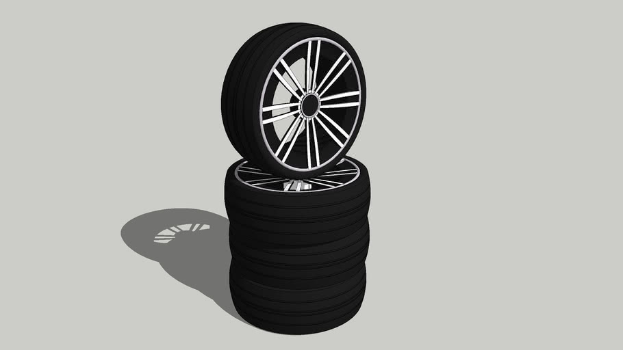 Set of car rims with tires | 3D Warehouse
