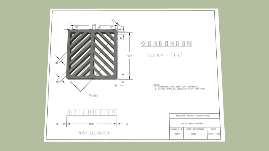 Catch Basin Grating | 3D Warehouse