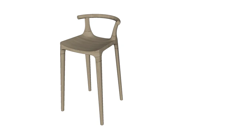 Wooden Bar Stool | 3D Warehouse