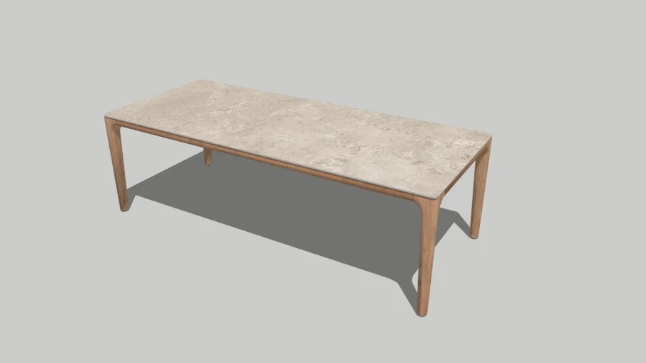 Liam dining table 240x100cm Teak frame with ceramic tabletop - 4 ...