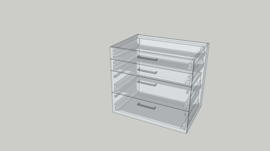 Kitchen cabinet with 4 drawers 800 mm | 3D Warehouse