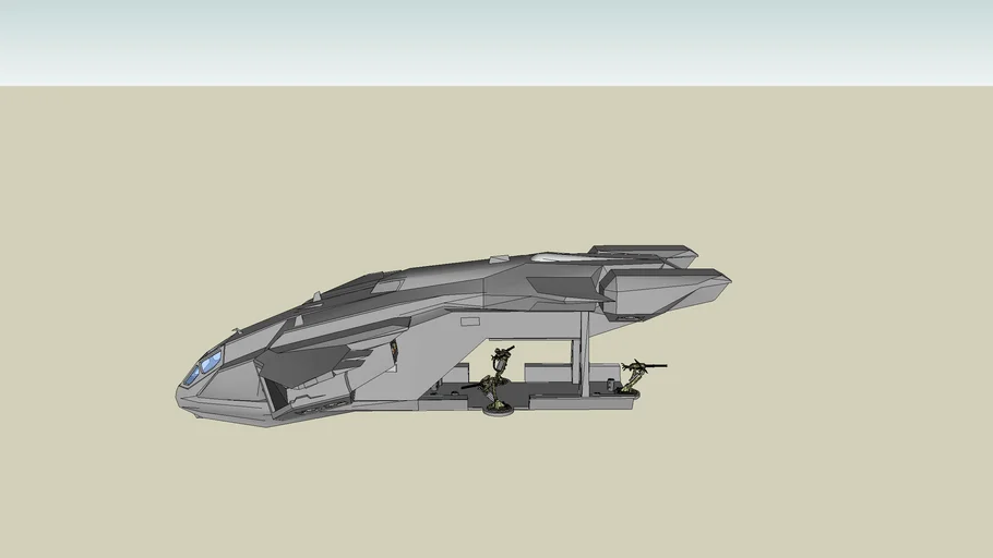 D77H Pelican Dropship with machine gun platform attachment | 3D Warehouse