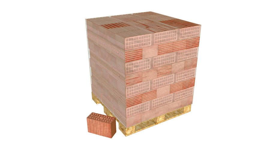 BRICKS PALLET POROTON FOR EXTERIOR WALLS WITH TRANSPARENT PVC FILM ...