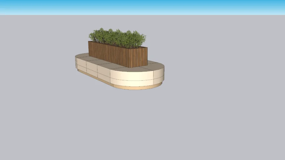 bench with plants | 3D Warehouse
