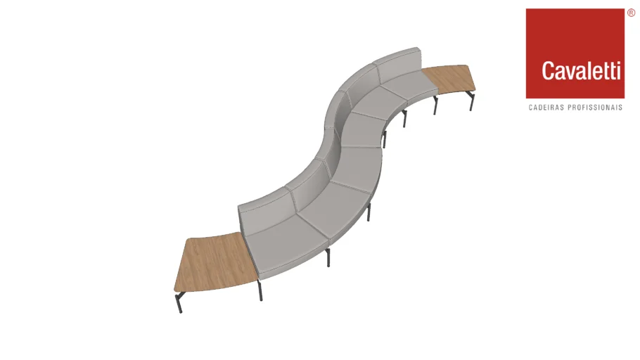 Cavaletti Float - Sofá Curvo 8L - Encosto Interno e Externo - 2 Mesas | 3D Warehouse