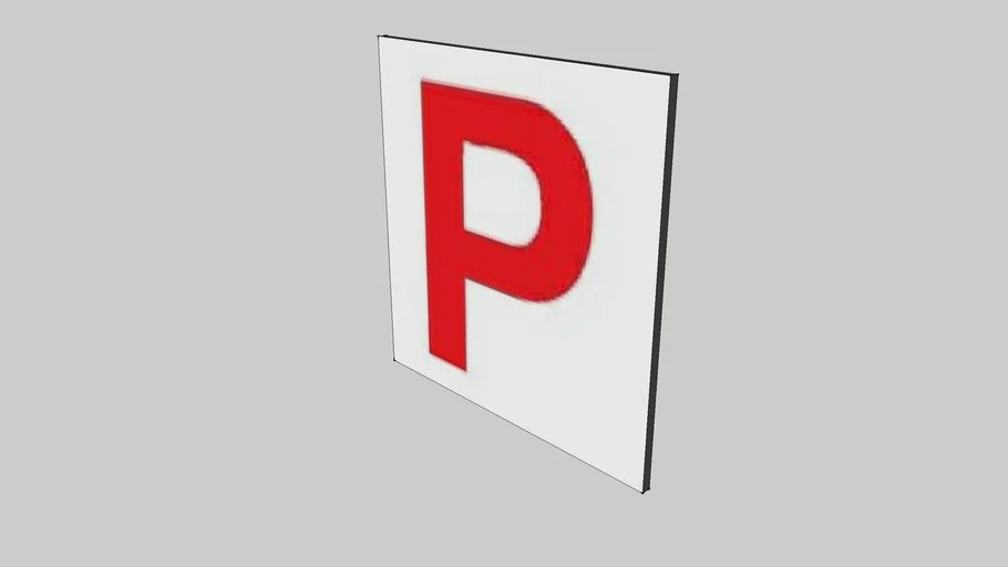 magnetic red p plate | 3D Warehouse