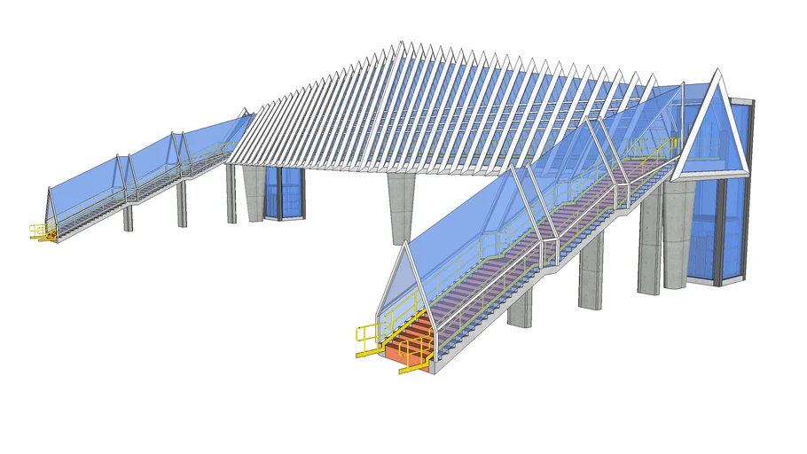 overhead pedestrian crossing | 3D Warehouse