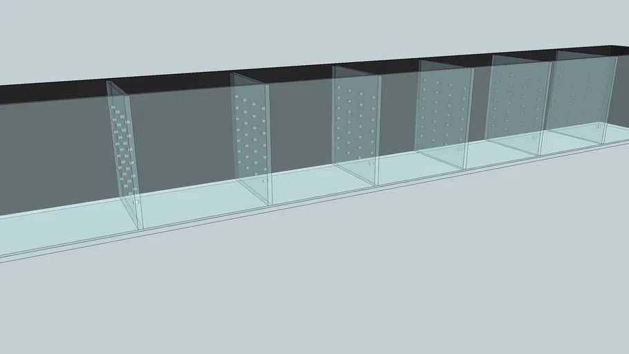 36'L x 4.25'W x 5'H Acrylic Fish Divided Display | 3D Warehouse