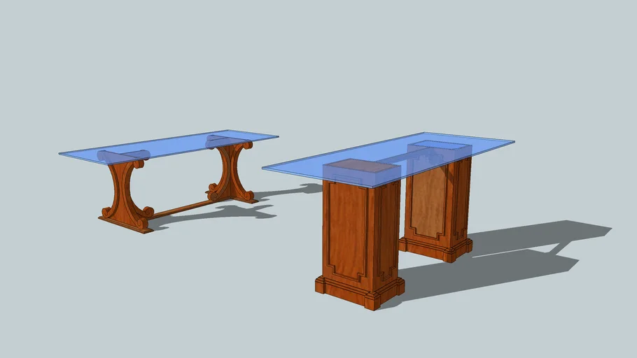 2 Glass top tables | 3D Warehouse
