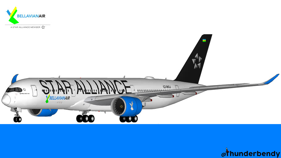 Bellavian Air Airbus A350-900XWB Star Alliance Livery (2021) (Fictional) | 3D Warehouse