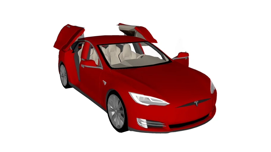2018 Tesla Model S P100 D concept (Red) | 3D Warehouse