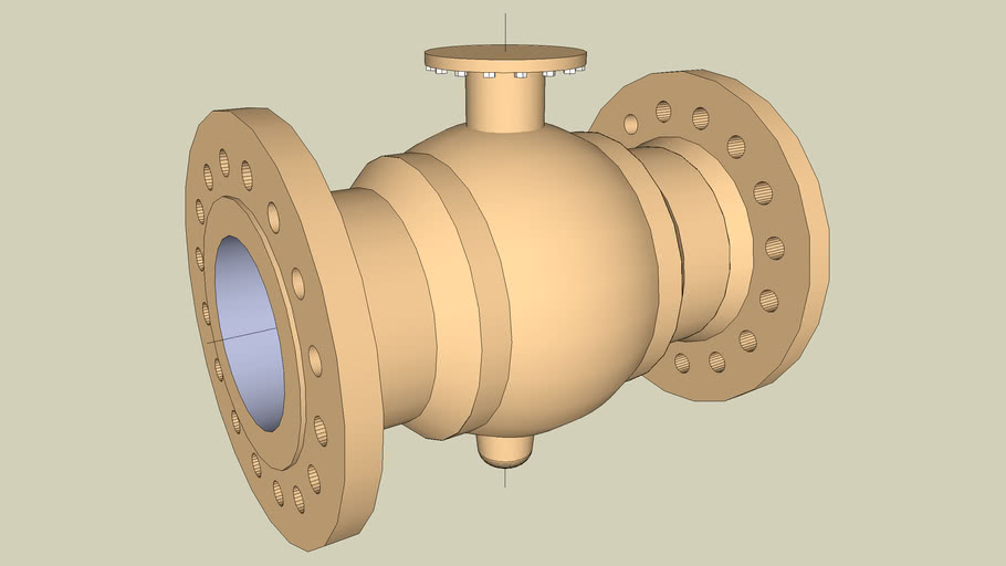 10 in 600# RF Ball Valve | 3D Warehouse