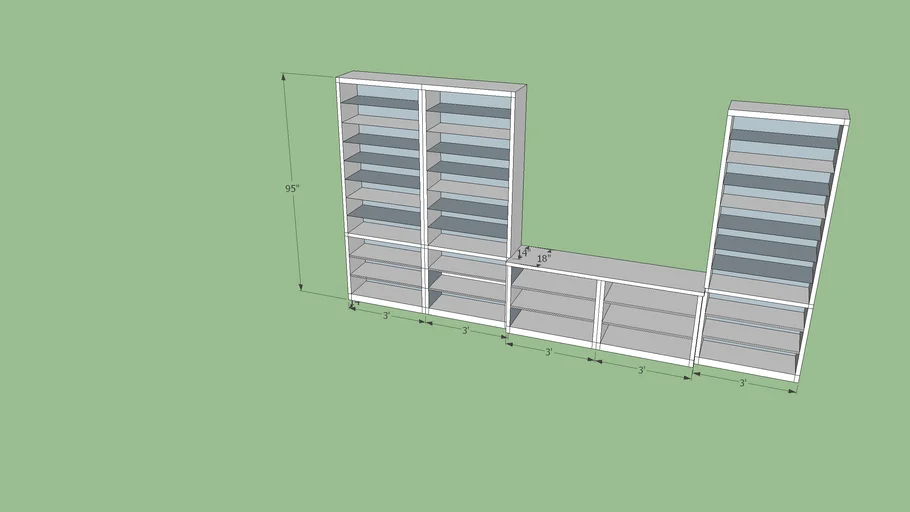 Bookcase Drawing | 3D Warehouse