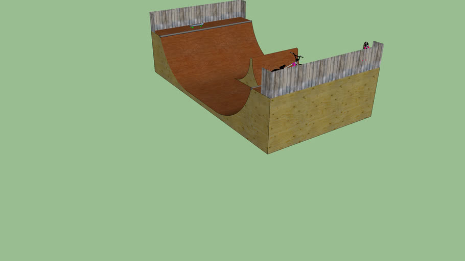woodern half pipe with spine | 3D Warehouse