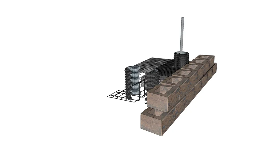 GeoStone Retaining Wall Sleeve-It Fence Post Application | 3D Warehouse