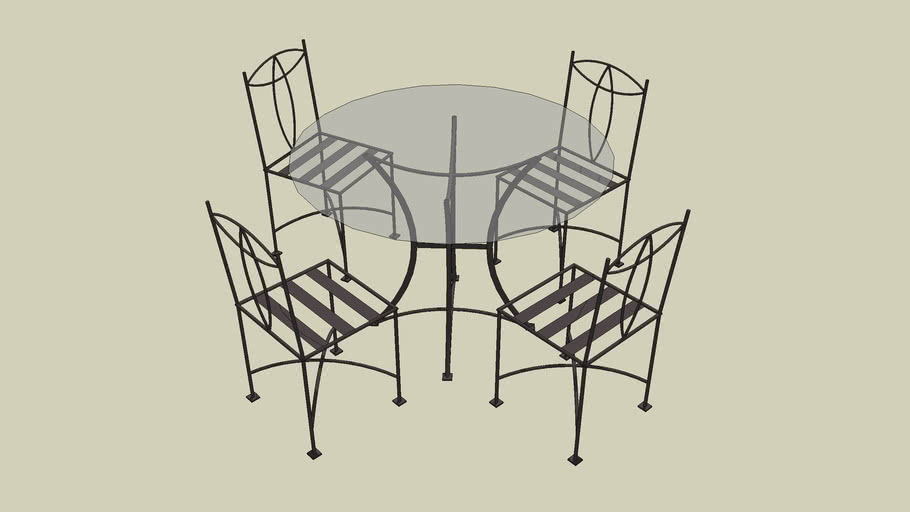 Iron table set | 3D Warehouse