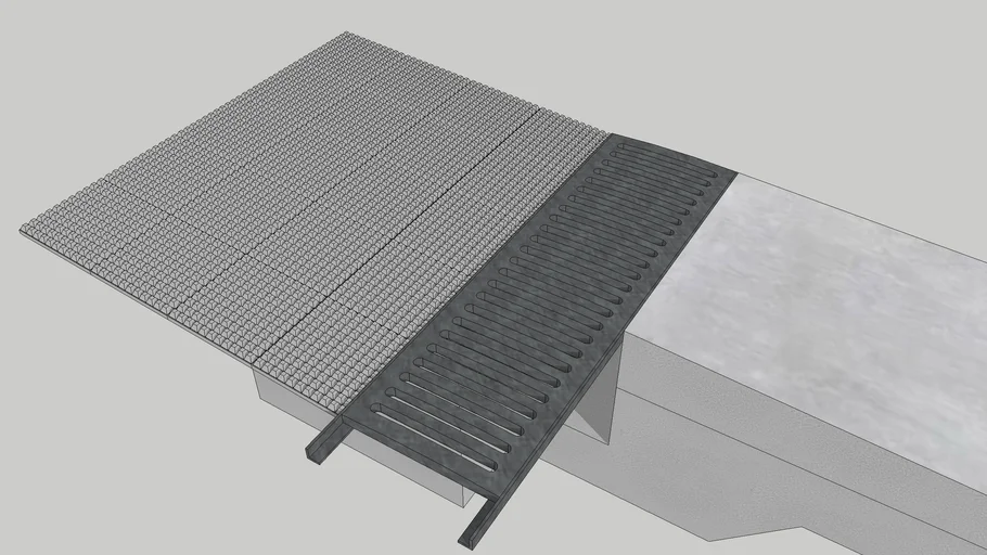 TRENCH CAST IRON GRATING ON ANGULAR FRAME+NON SKID CONCRETE WAFFLE ...