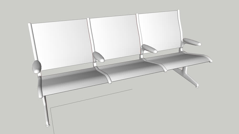 Bench 3 seater aluminum | 3D Warehouse