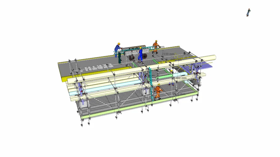 Hung scaffold berth pipe rack | 3D Warehouse