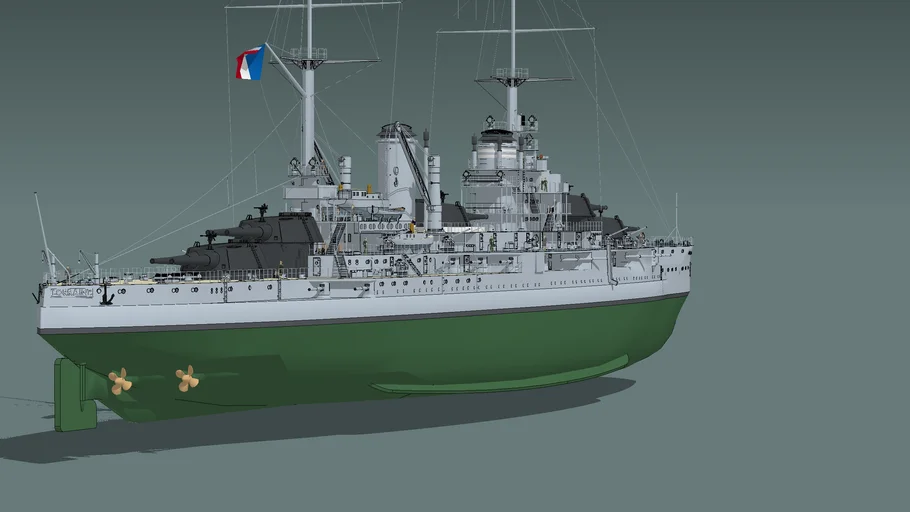72; French battleship, 'Lorraine', 1917 - model | 3D Warehouse