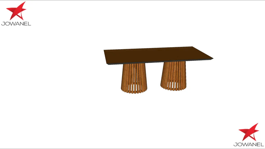 Mesa Tom Retangular 2200x1100 | 3D Warehouse