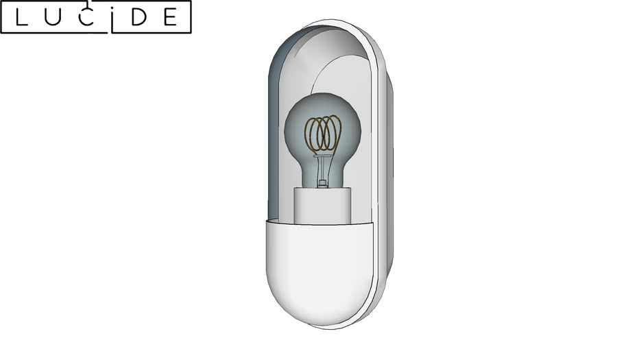 Lucide CAPSULE - Wall light Outdoor - 1xE27 - IP65 - White | 3D Warehouse