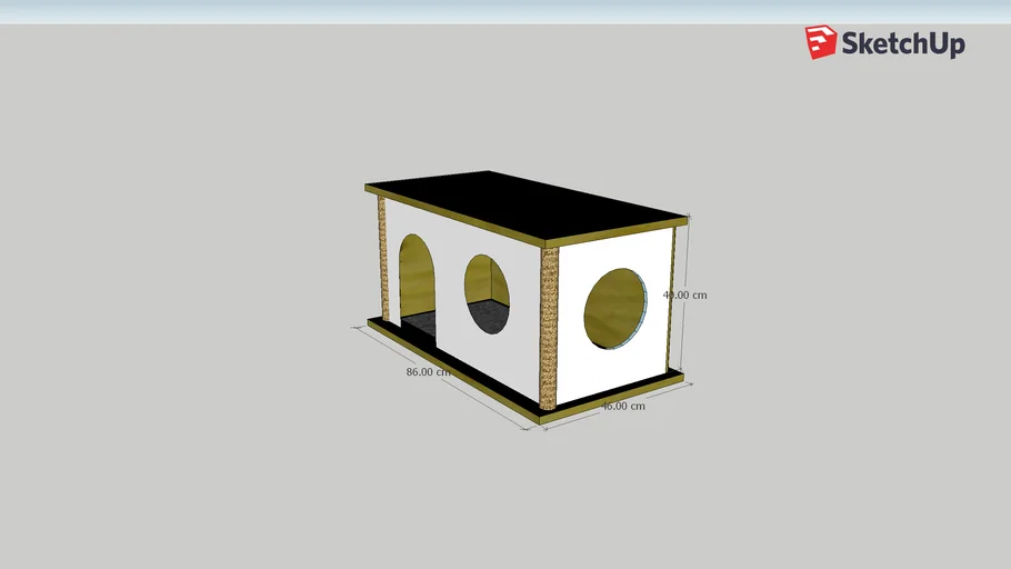 Plywood and Carpet Cat house | 3D Warehouse