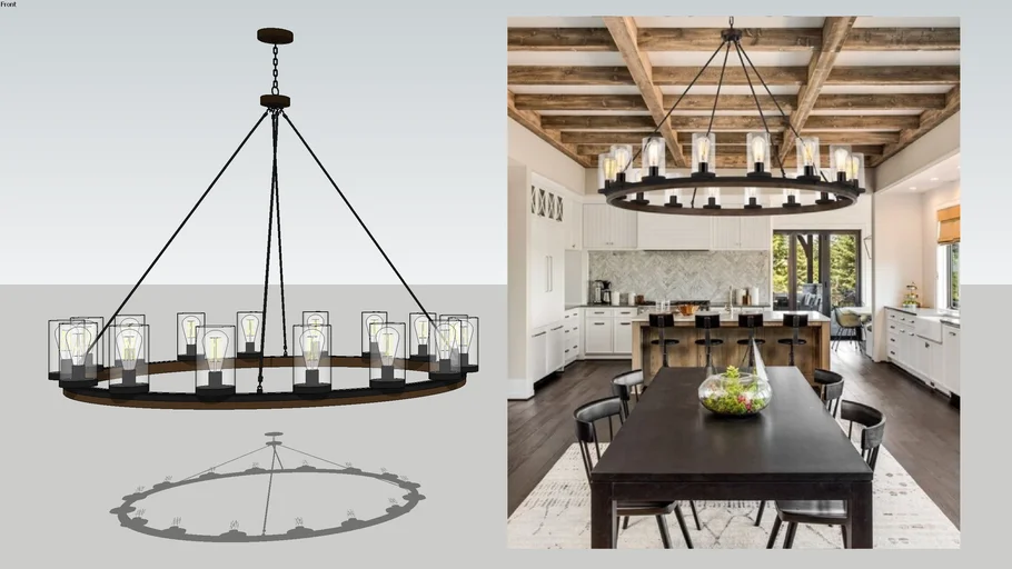 Wagon Wheel Chandelier | 3D Warehouse