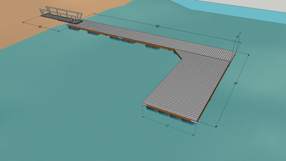 548 sq ft Timber Frame Float Dock | 3D Warehouse