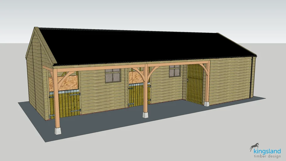 10.8m x 5.4m Kingsland Classic Lite Stable. | 3D Warehouse