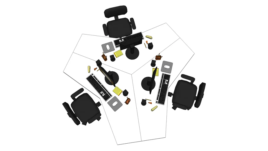 Anglin Global Triangle Desk | 3D Warehouse