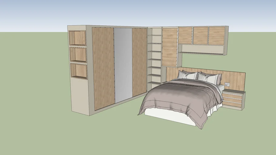 GUARDA ROUPA EM L + CAMA | 3D Warehouse