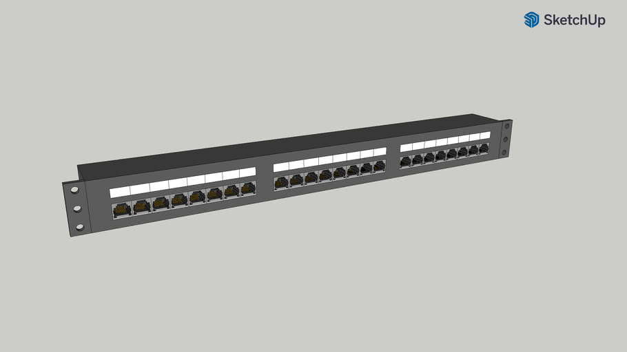 Network patch panel 24 ports (8x3) | 3D Warehouse